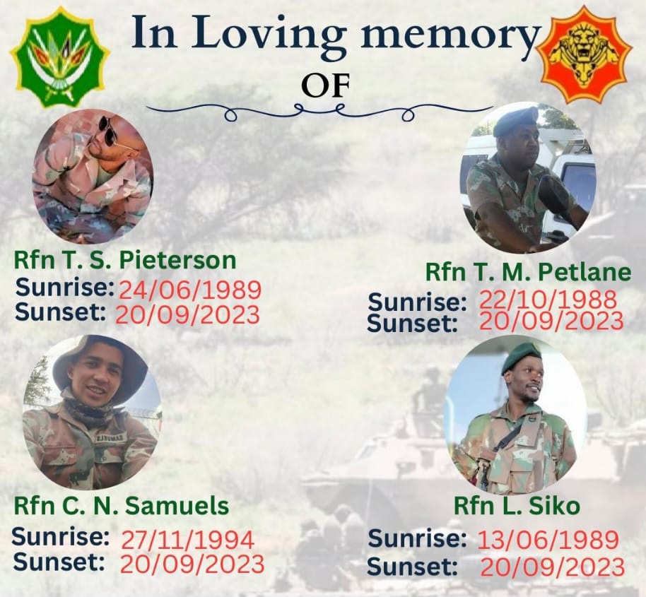SOUTH AFRICA: Army Mourns 4 Deceased Soldiers… Announces Funeral ...